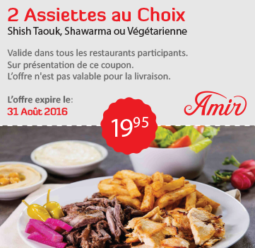 Coupons imprimables et rabais Amir