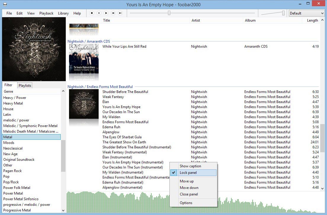 Album list panel foobar2000 как настроить