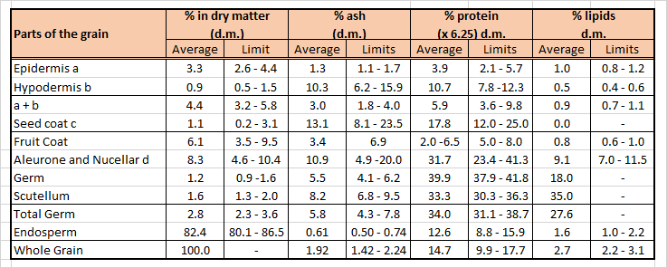 Strucuture of a Wheat Kernel and its Chemical Composition