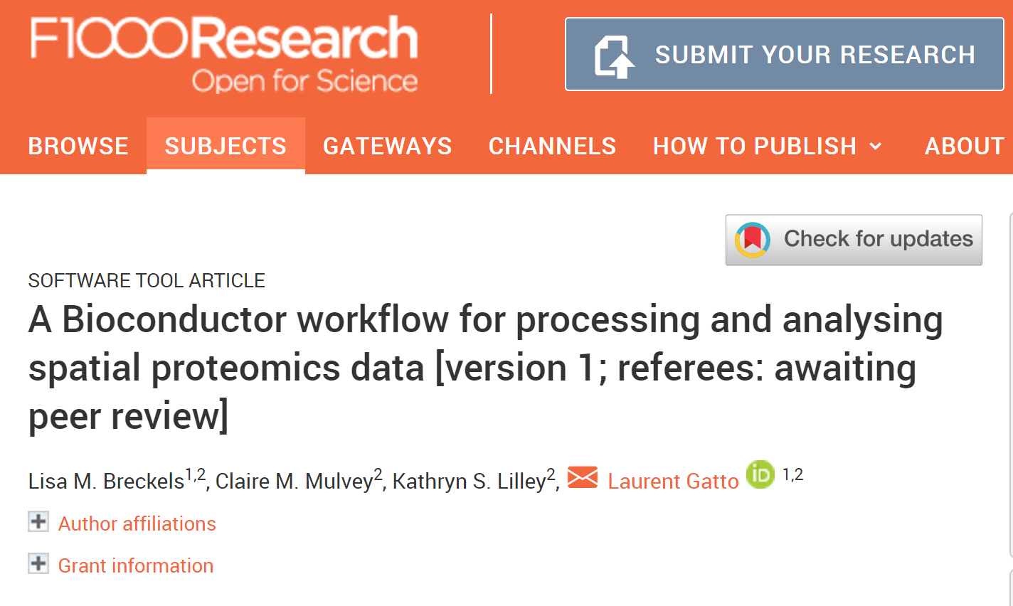 News in Proteomics Research: Bioconductor workflow for spatial ...