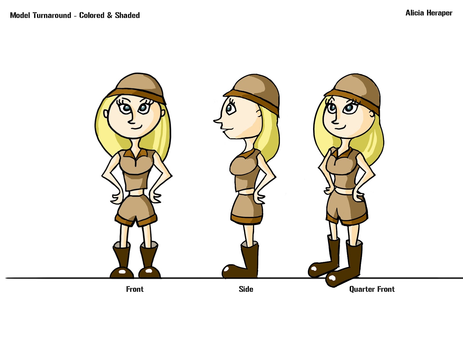 Artwork by Alicia Heraper: Game Animation - Character Turnaround