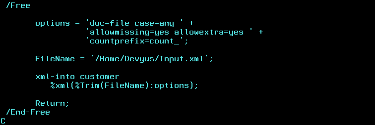 Random Thoughts!!!: XML parsing in AS400 (IBM-i) using XML-INTO