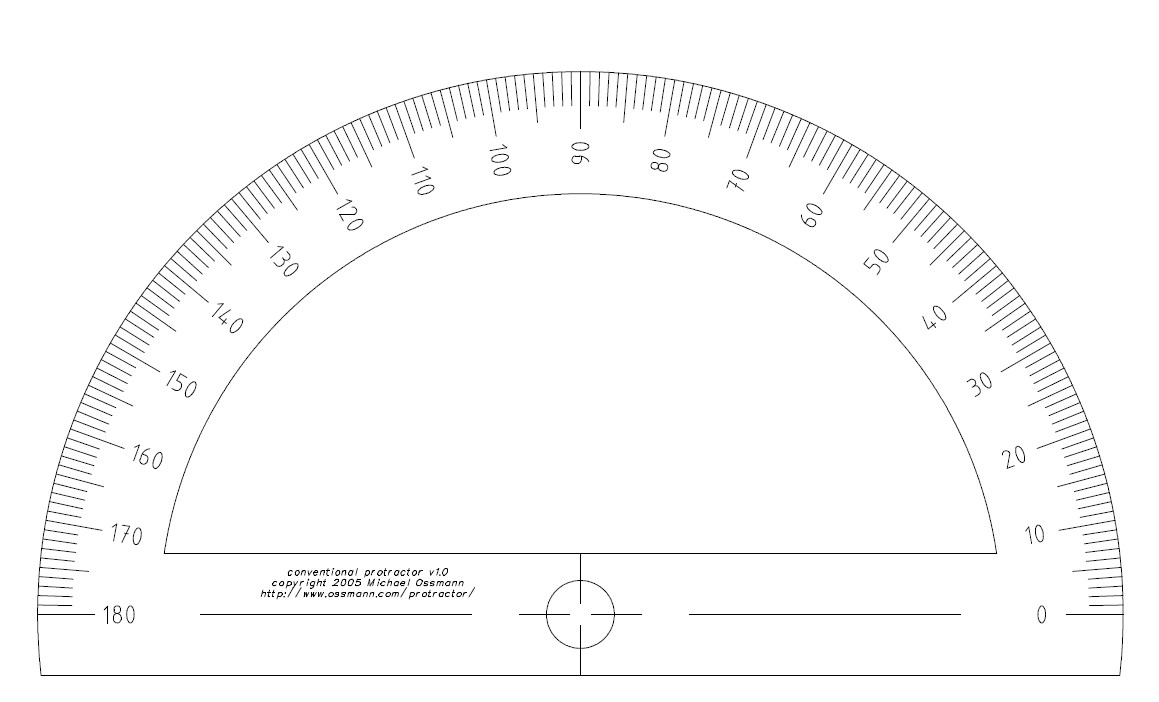 Transportador para imprimir y explicar la medición de ángulos ...