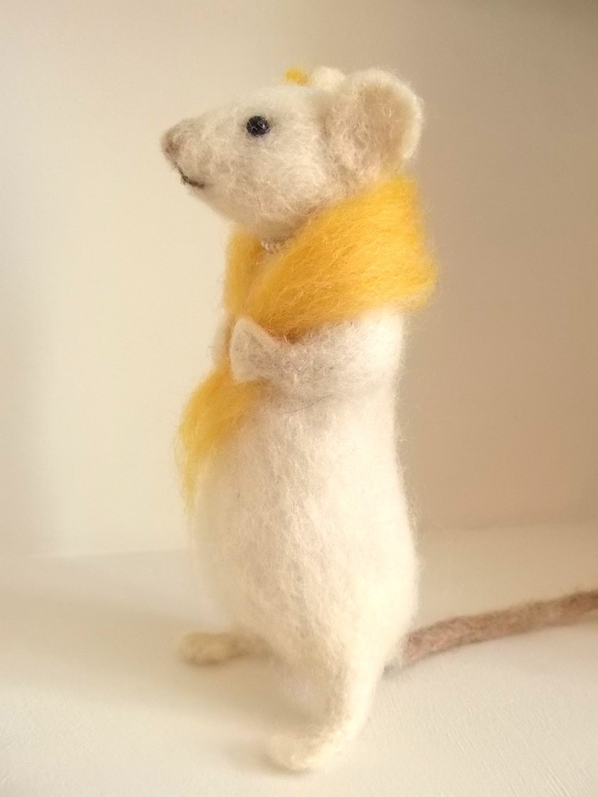 Love, Mrs Plop: Needle Felted White Mouse With Her Own Tiny Vintage ...