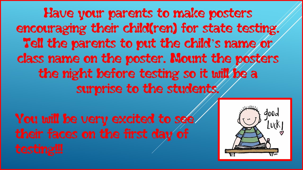 The Educator's Corner: Parent Testing Posters