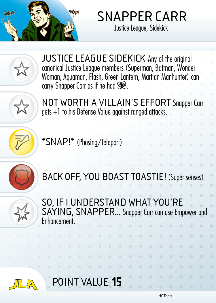 The Absorbascon: Heroclix Custom of the Week: Snapper Carr