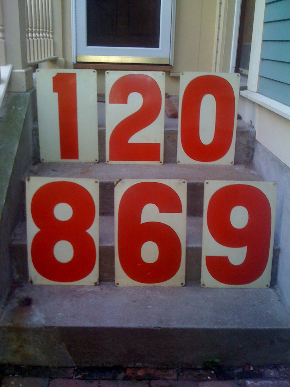 Wunderful Things: Large Metal Scoreboard Numbers - 2 Sided