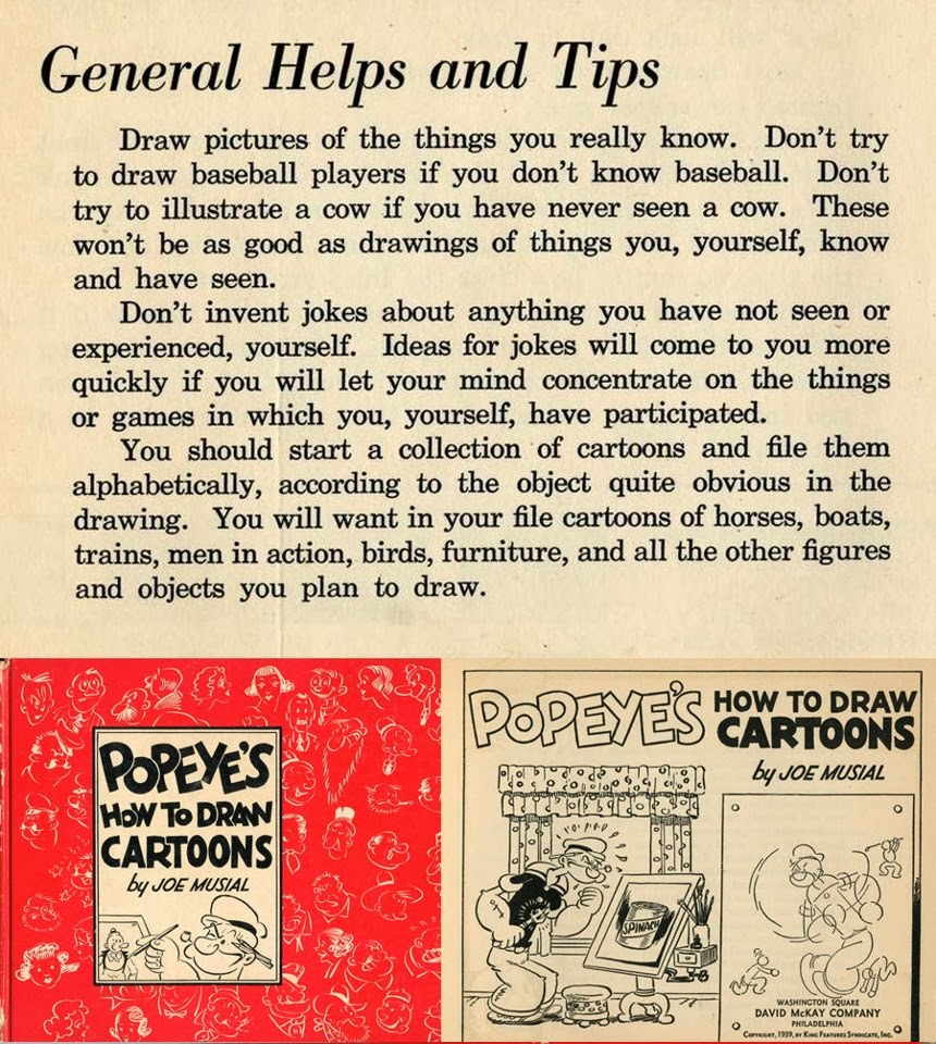 Ominous Octopus Omnibus: POPEYE'S HOW TO DRAW CARTOONS - Joe Musial - 1939