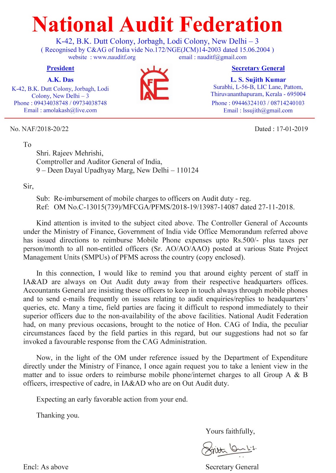National Audit Federation Re reimbursement Of Mobile Charges Request national-audit-federation-re-reimbursement-of-mobile-charges-request