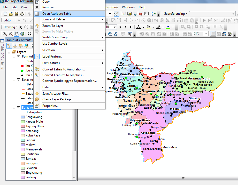 Attribute Table dan Cara Menambah Attribute pada Shapefile