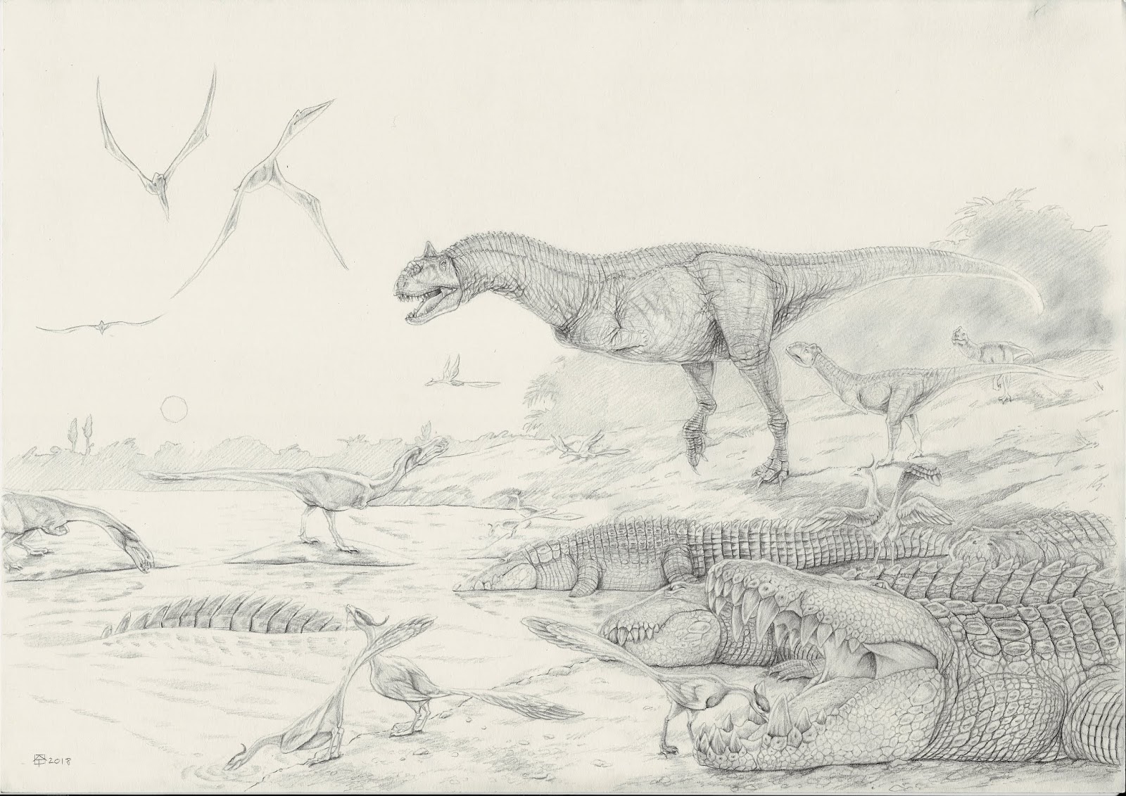 Madagascar river scene (Late Cretaceous, Campanian)