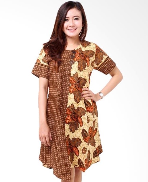 10 Model Dress Batik Kombinasi Brokat terbaru 2020