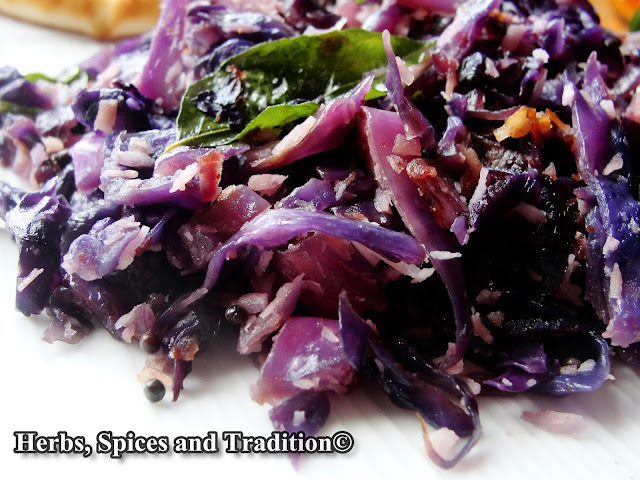 Herbs, Spices and Tradition: RED CABBAGE STIR FRY WITH COCONUT