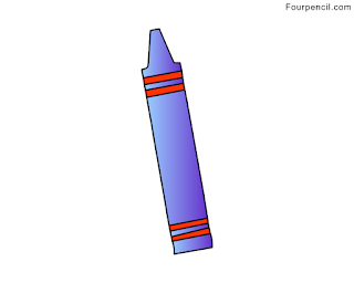 FourPencil: How to draw a Crayon for kids - step by step