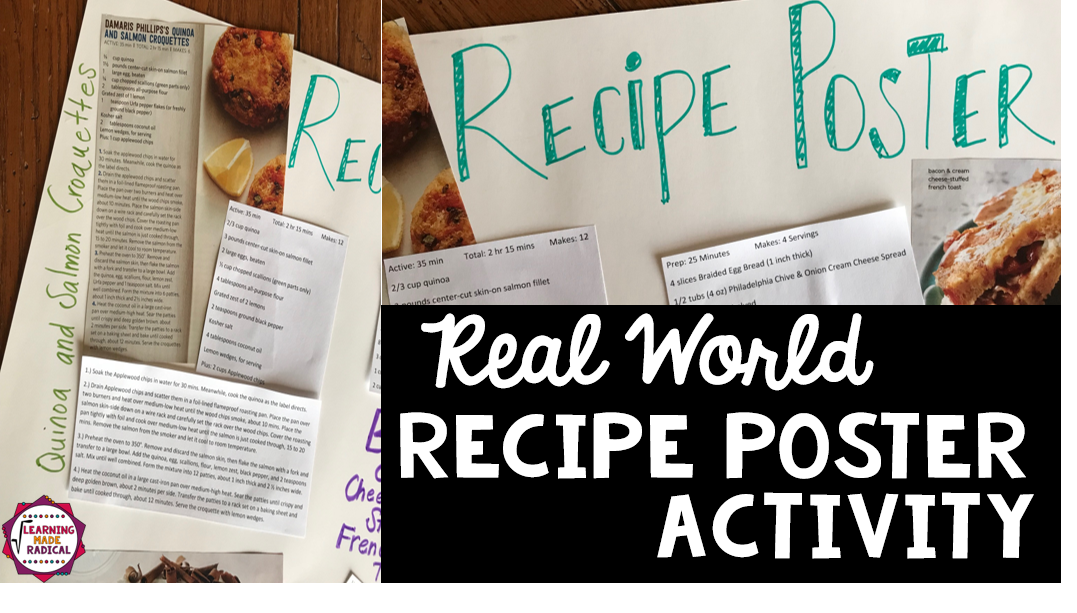 Real World Math #1 - Recipe Poster Activity | Learning Made Radical