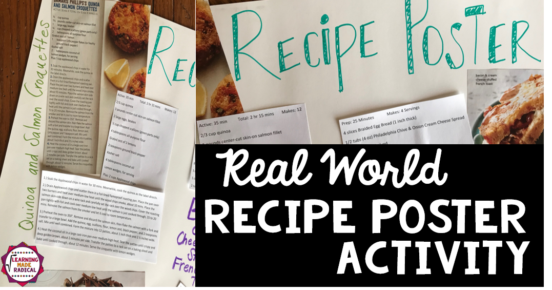 Real World Math #1 - Recipe Poster Activity | Learning Made Radical