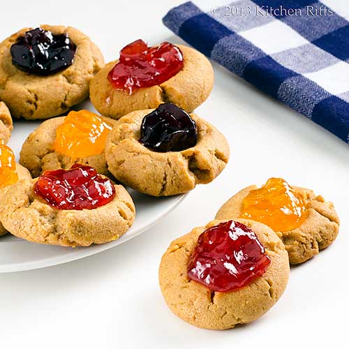 Kitchen Riffs: PB&J Thumbprint (Thimble) Cookies