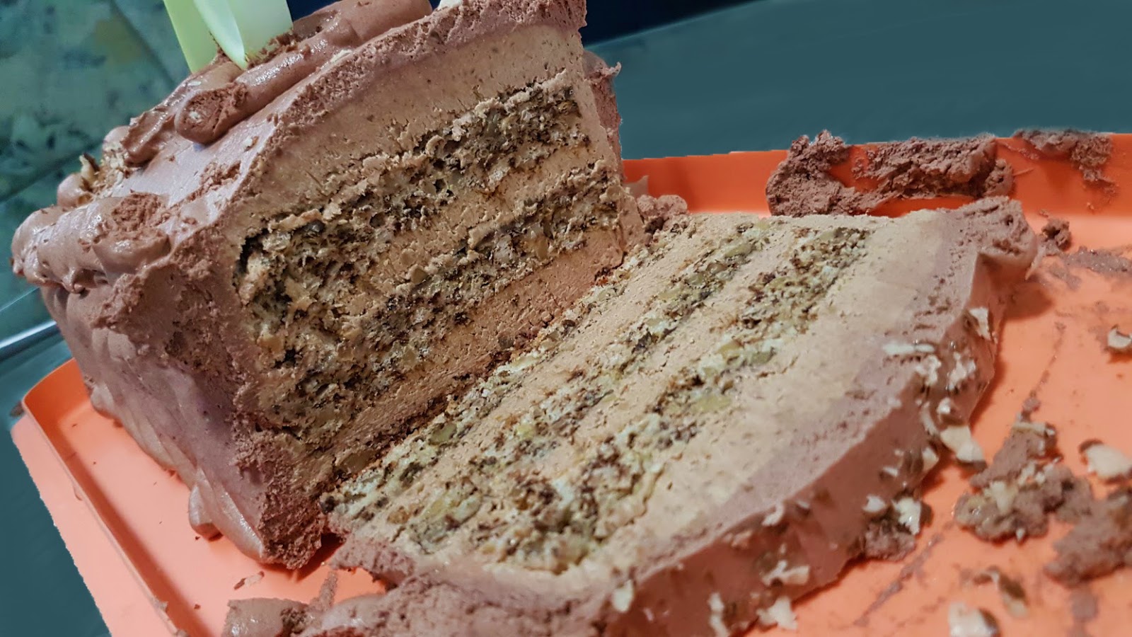 KRUSHEVO CAKE (CHOCOLATE CAKE WITH WALNUTS) ~ Macedonian Cuisine