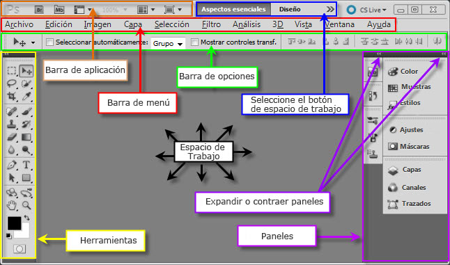 Lucigráfica T 4 El Espacio De Trabajo Photoshop