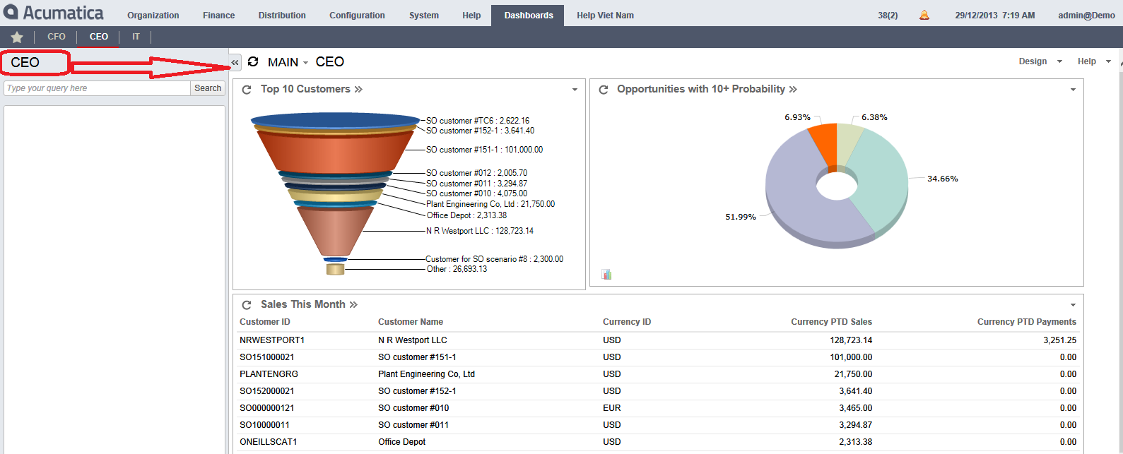 Acumatica Singapore: Personalised Dashboards at your Home Page.