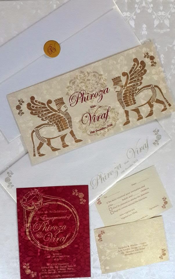 ZINIA JC : Parsi Wedding Invitation Card Designs