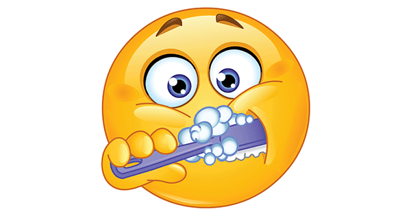 Smiley Brushing Teeth | Symbols & Emoticons