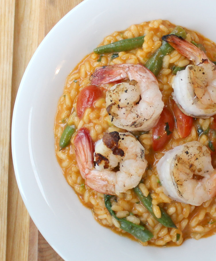 Red Curry Risotto with Grilled Shrimp - Cheese Curd In Paradise