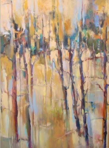 Joan Fullerton Paintings: Contemporary Abstract Aspen Tree Landscape ...