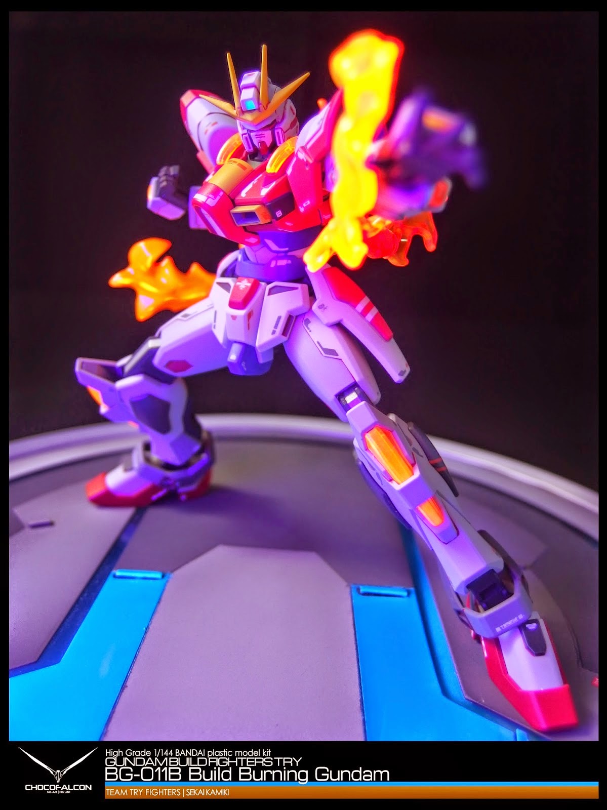 Painted Build: HGBF 1/144 Build Burning Gundam With Florescent Gloss Coat