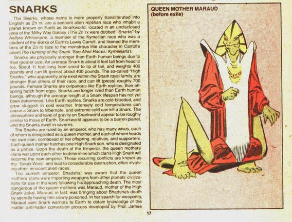 The Official Handbook to the Marvel Universe - REDUX Edition: SNARKS by ...