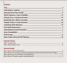 Barış Kılcıoğlu: İçindekiler Tablosunu Oluşturma