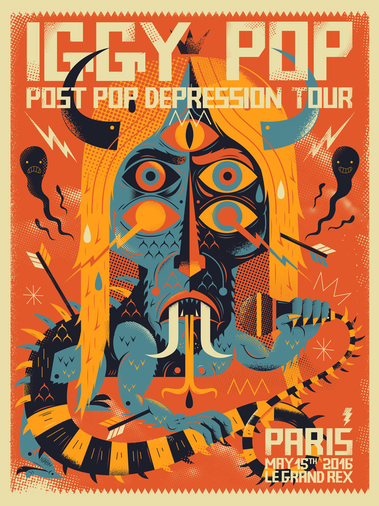 INSIDE THE ROCK POSTER FRAME BLOG: NIARK1 Iggy Pop Paris Poster