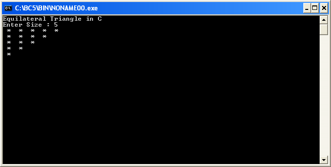 C Program Code Equilateral Triangle