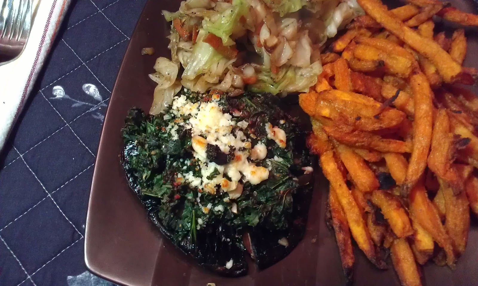 Choice Sustenance: Kale & Feta Portobello Caps