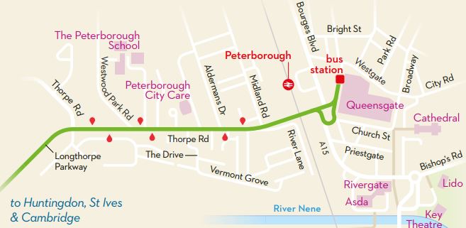 Peterborough Bus Routes Map