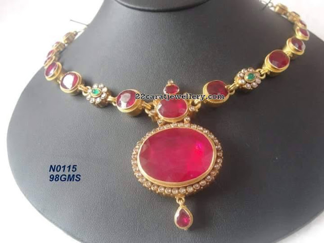 Simple Ruby Necklaces - Jewellery Designs