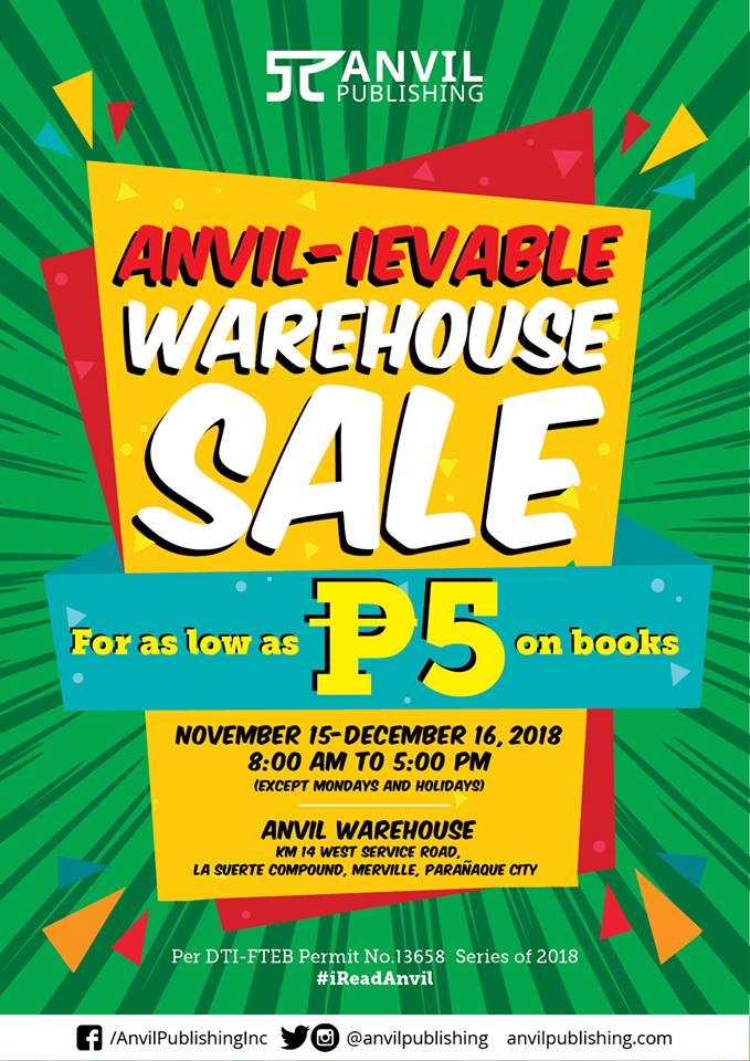 Manila Shopper: Anvil Publishing Warehouse SALE: Nov 2018
