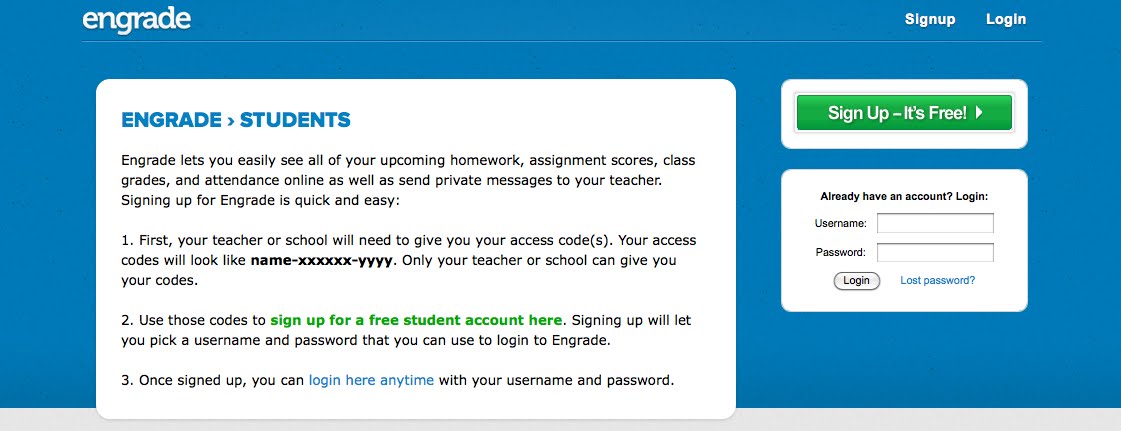 Mrs. Fink's Blog • Welcome!: Engrade: View Grades Online! :)