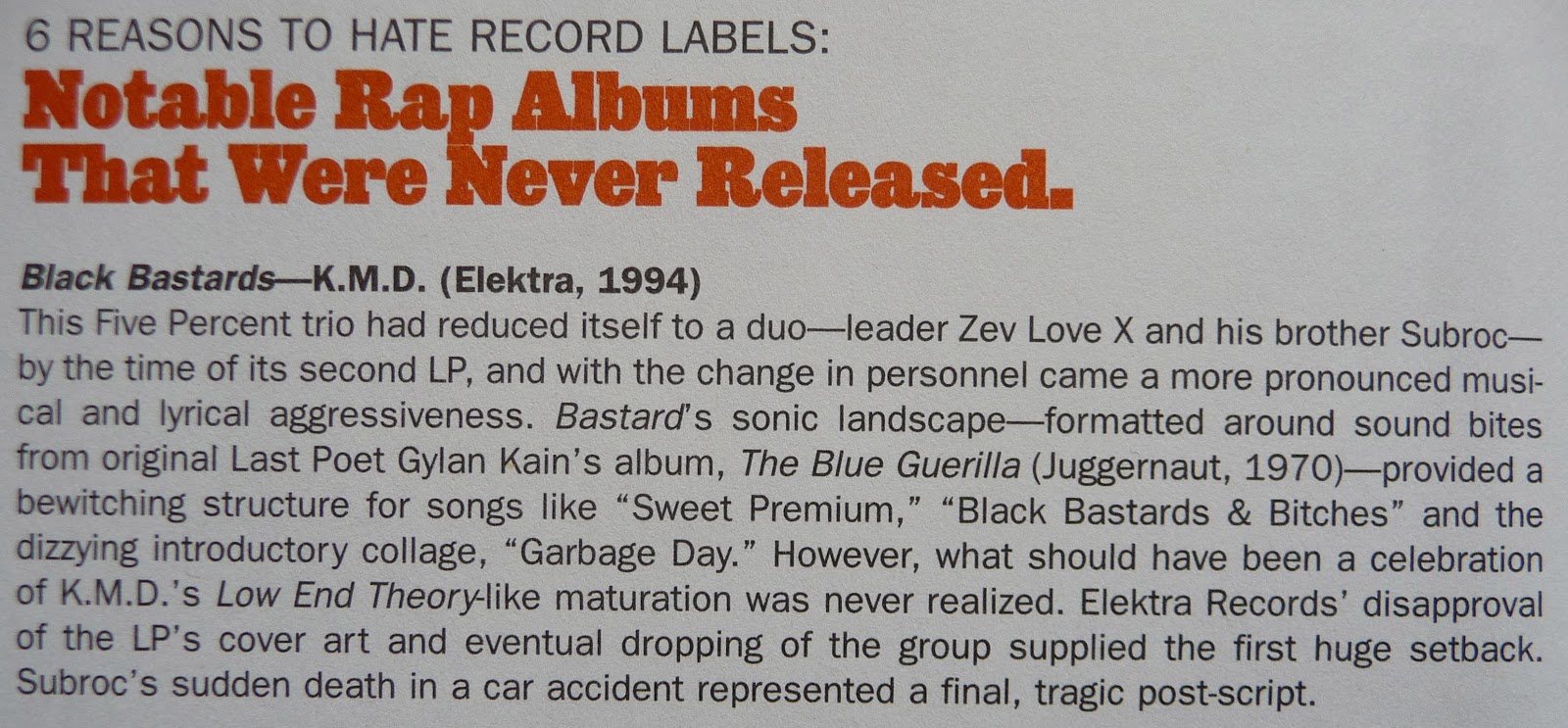 HipHop-TheGoldenEra: Album Review : KMD - Black Bastards - 1994