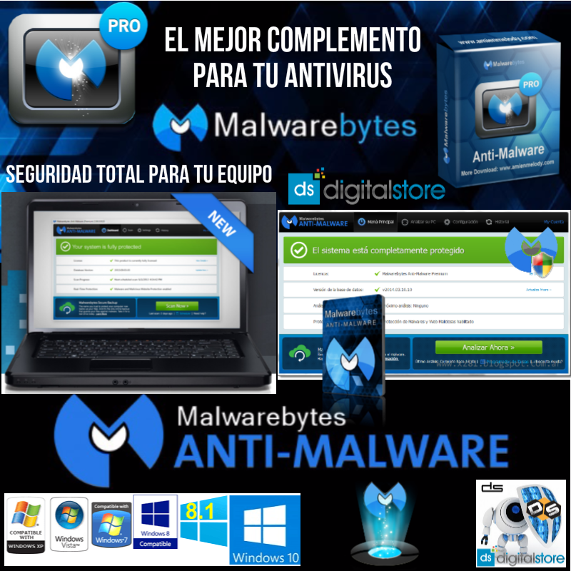 Malwarebytes Anti-Malware PREMIUM + Herramientas | Licencia Permanente ...
