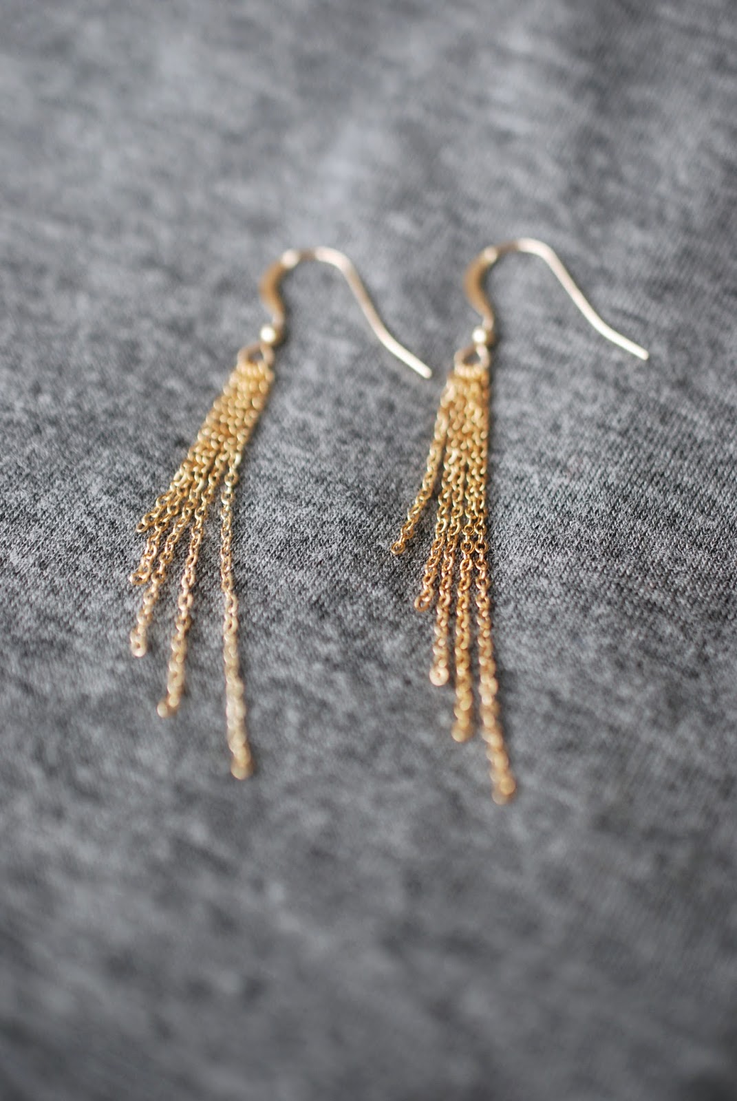 Anita ♥ Handmade New Arrival 349 Gold Tassel Chain Earrings