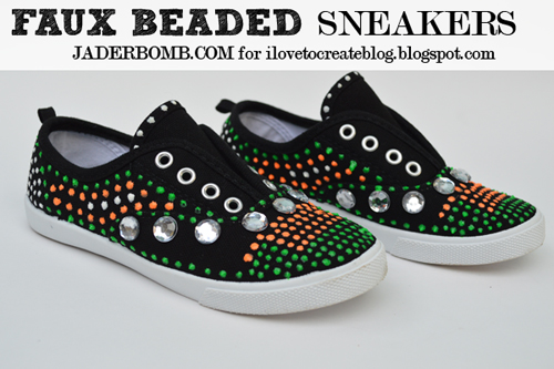 iLoveToCreate Blog: HOW TO MAKE: FAUX BEADED SNEAKERS