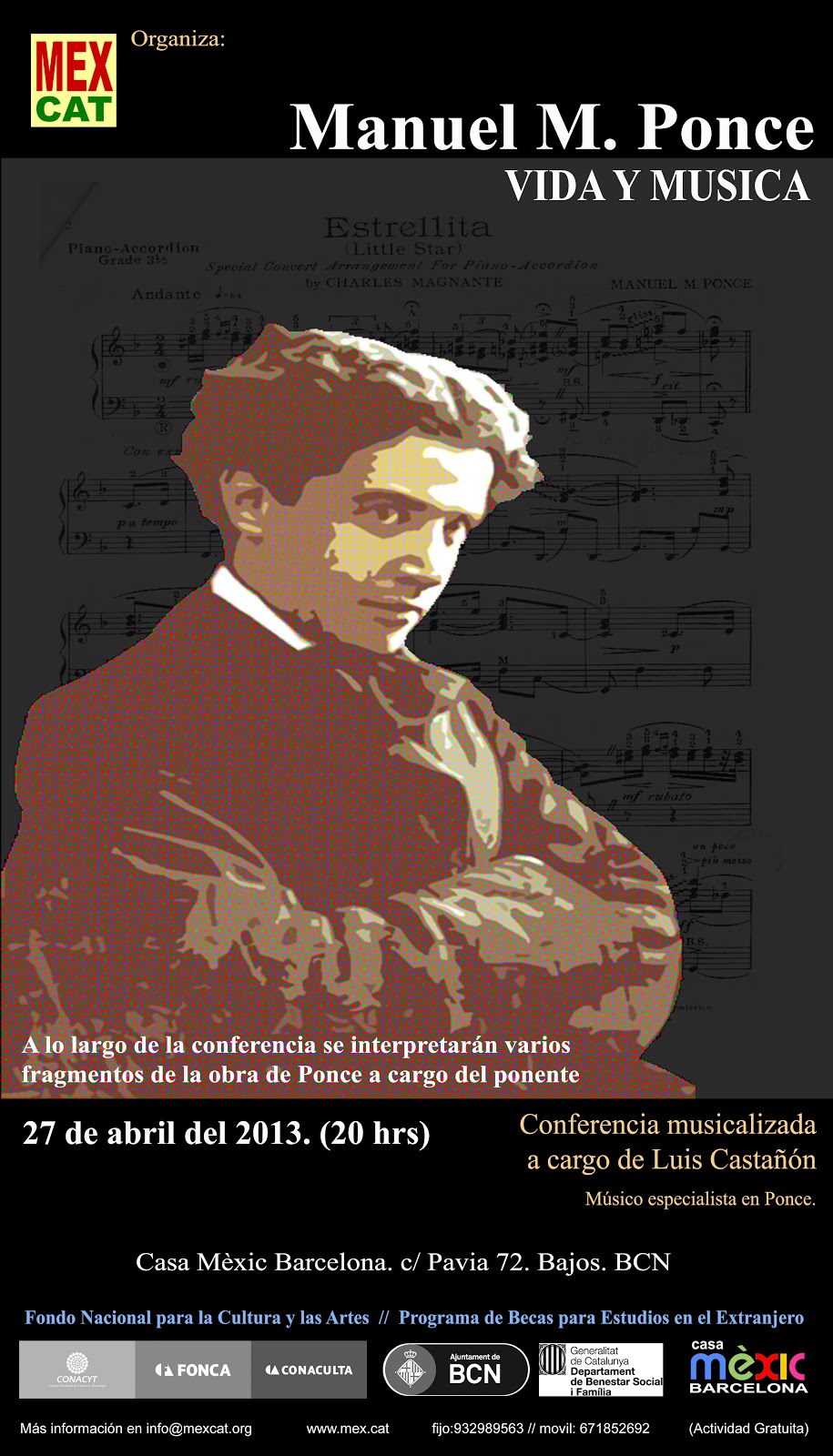 Noticias: Manuel M. Ponce, vida y obra, en Barcelona