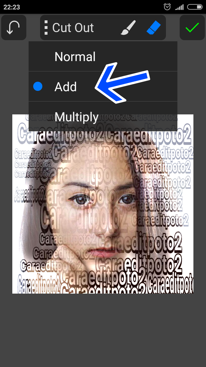 Edit Foto Efek Text Portrait Picsay Pro - Android