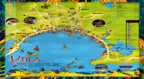 Utila Island Honduras Map
