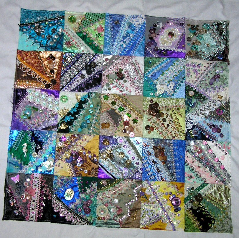 Kitty And Me Designs: Crazy Button Quilt Progress