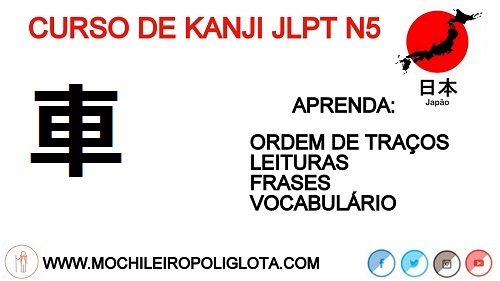 Kanji de carro: Kuruma / 車 / くるま - Mochileiro Poliglota