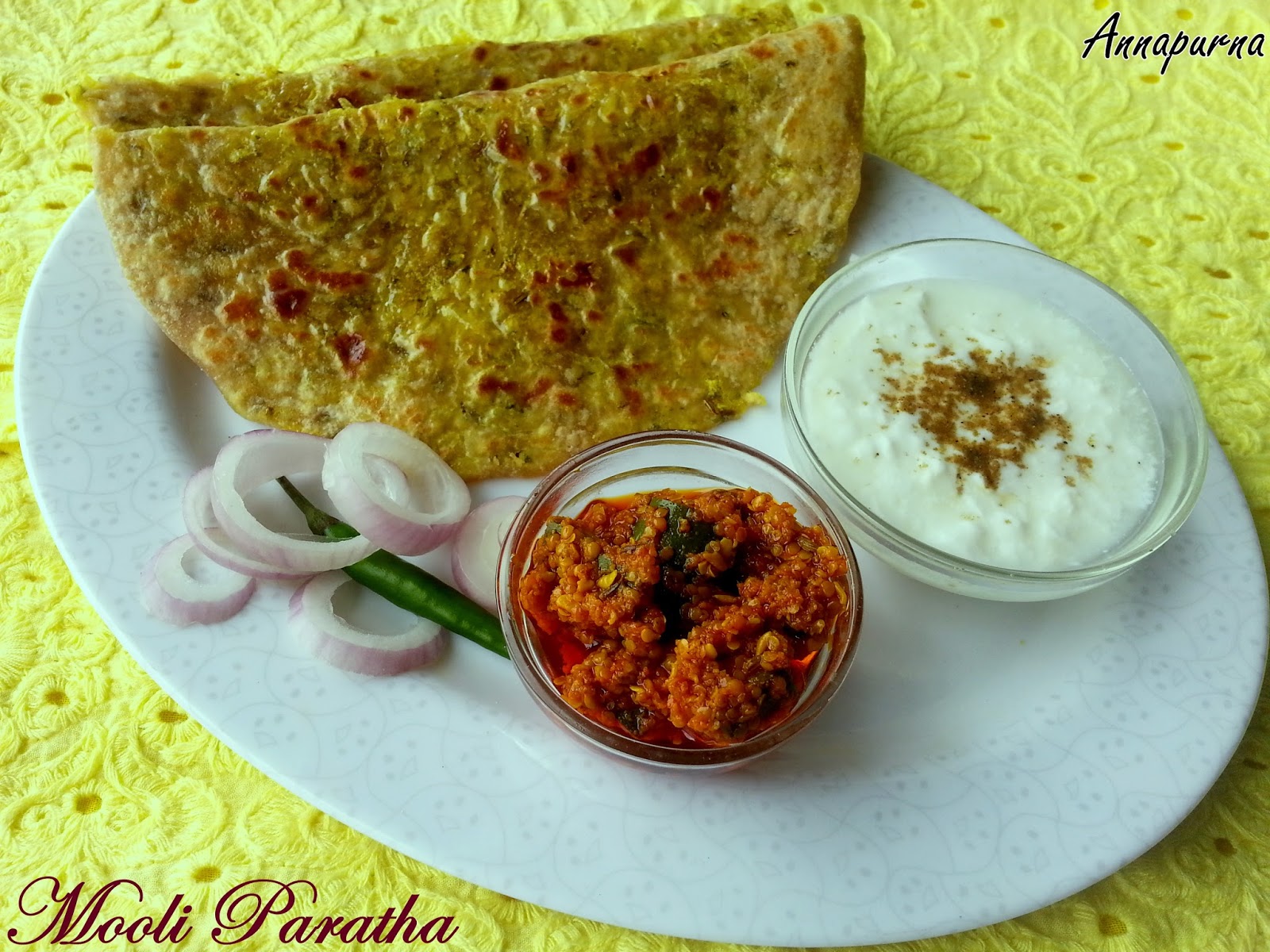 Annapurna: Mooli Paratha / Radish Paratha / Healthy Breakfast Recipe