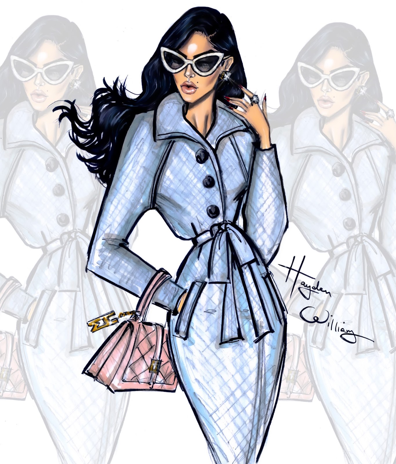 Hayden Williams Fashion Illustrations: ‘Pebble Blue’ by Hayden Williams