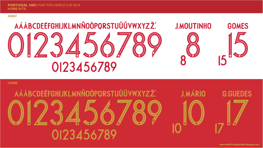 Football teams shirt and kits fan: Font Portugal World Cup 2018 Kits